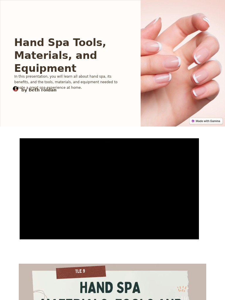 Hand Spa Tools Materials and Equipment | PDF | Nail (Anatomy) | Career ...