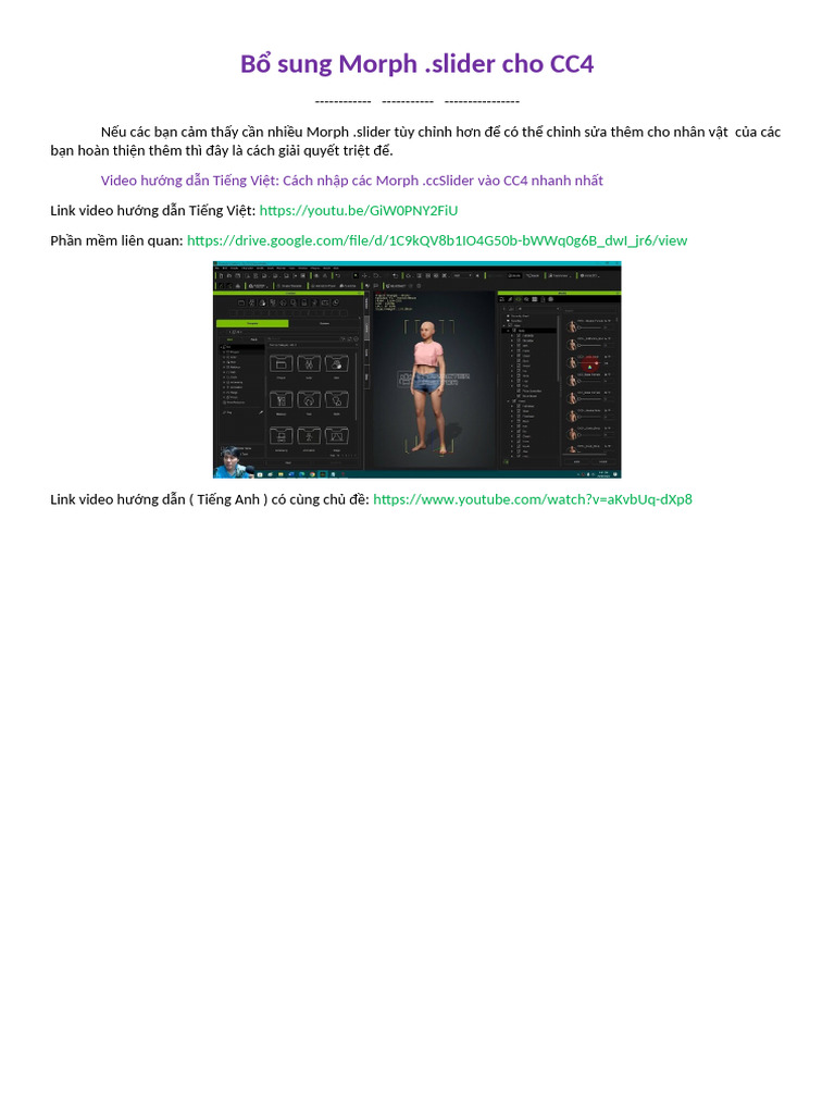4. Cách Nhập Các Morph CcSlider Vào CC4 Nhanh Nhất | PDF
