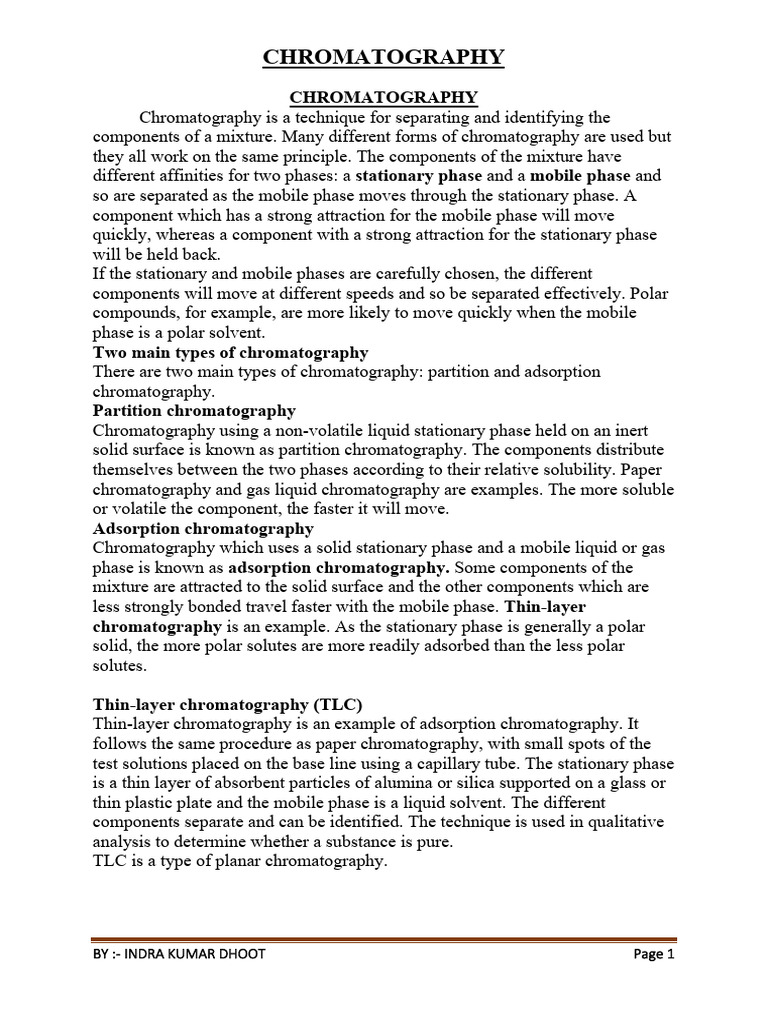 CHROMATOGRAPHY PDF | PDF