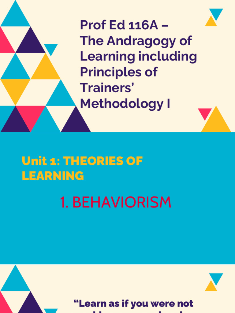 2 - Theories of Learning-Behaviorism | PDF