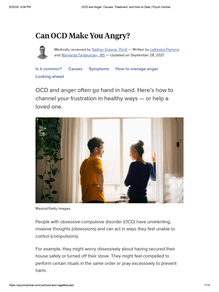 OCD and Anger - Causes, Treatment, and How To Deal - Psych Central | PDF