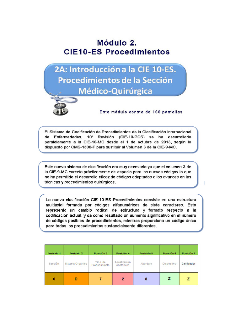 PROCEDIMIENTOS CIE 10 (Nivel Básico de Aprendizaje) | PDF