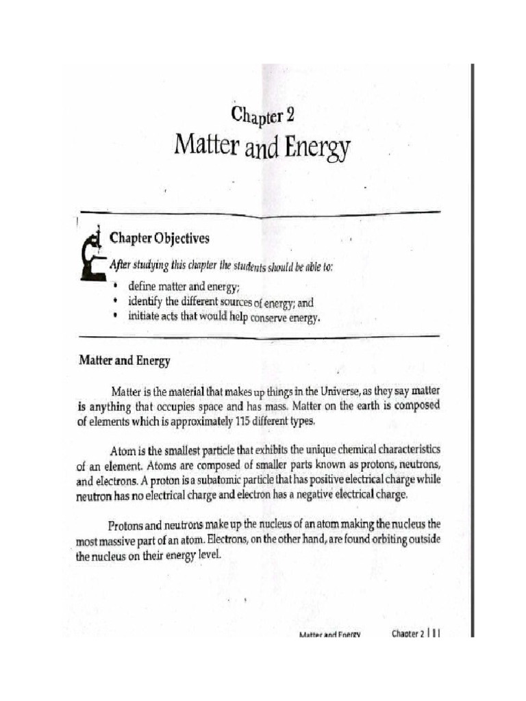 Chapter 2 MATTER ENERGY | PDF