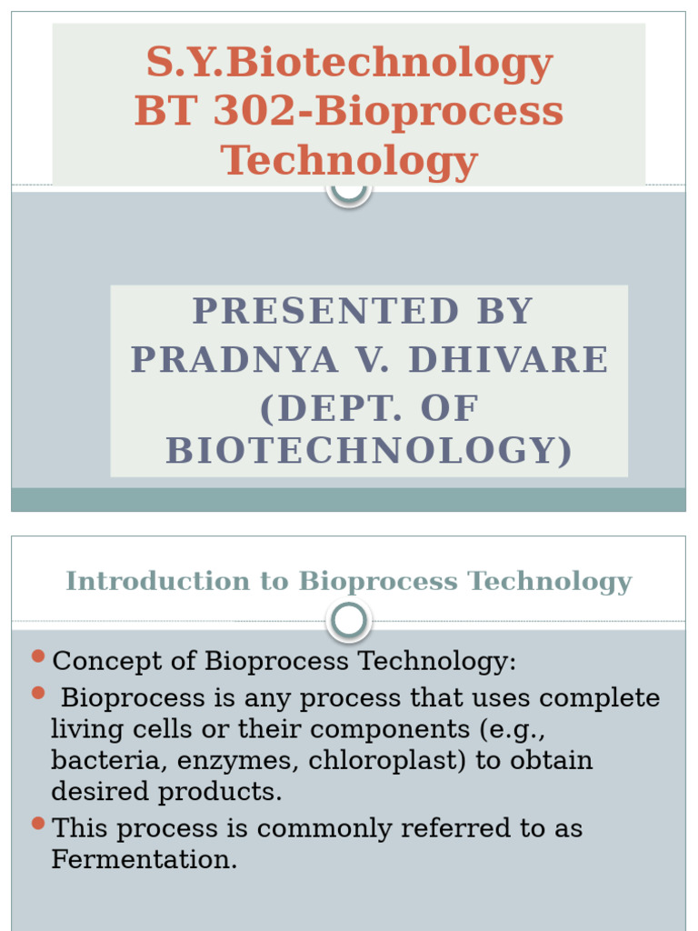 Bioprocess Technology | PDF