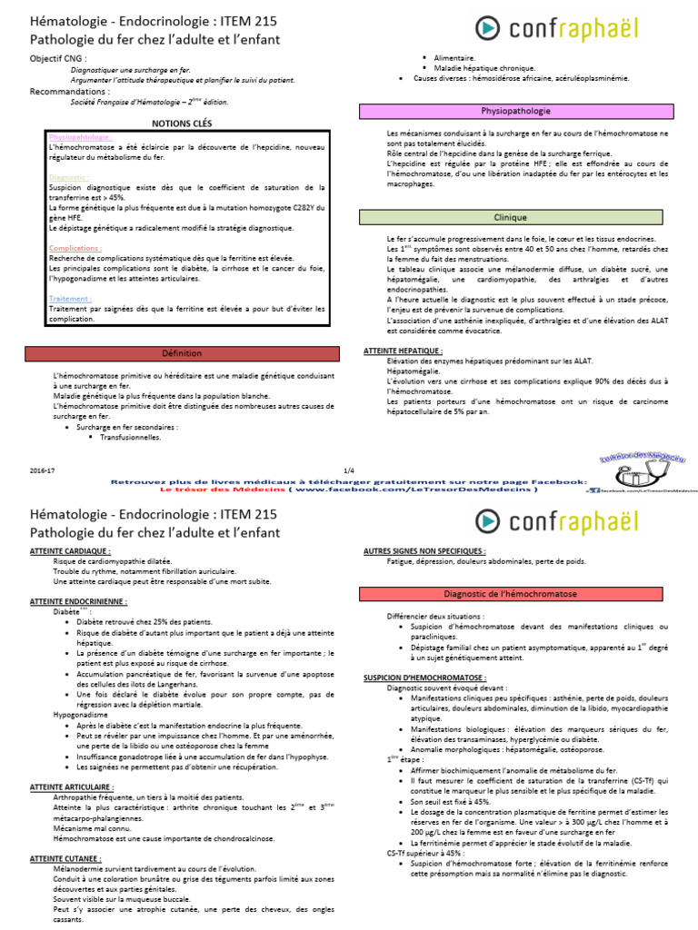 Pathologie - Du - Fer - Chez - L-Adulte - Et - L-Enfant ...