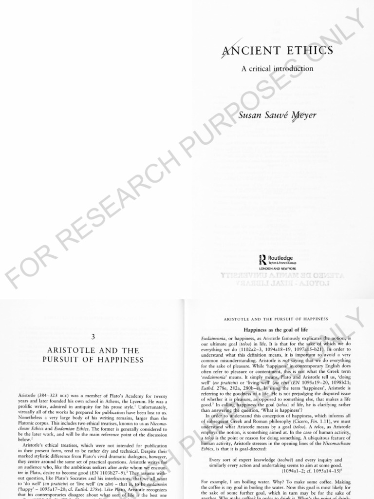Module 4 Reading 4-Meyer, Aristotle and The Pursuit of Happiness | PDF
