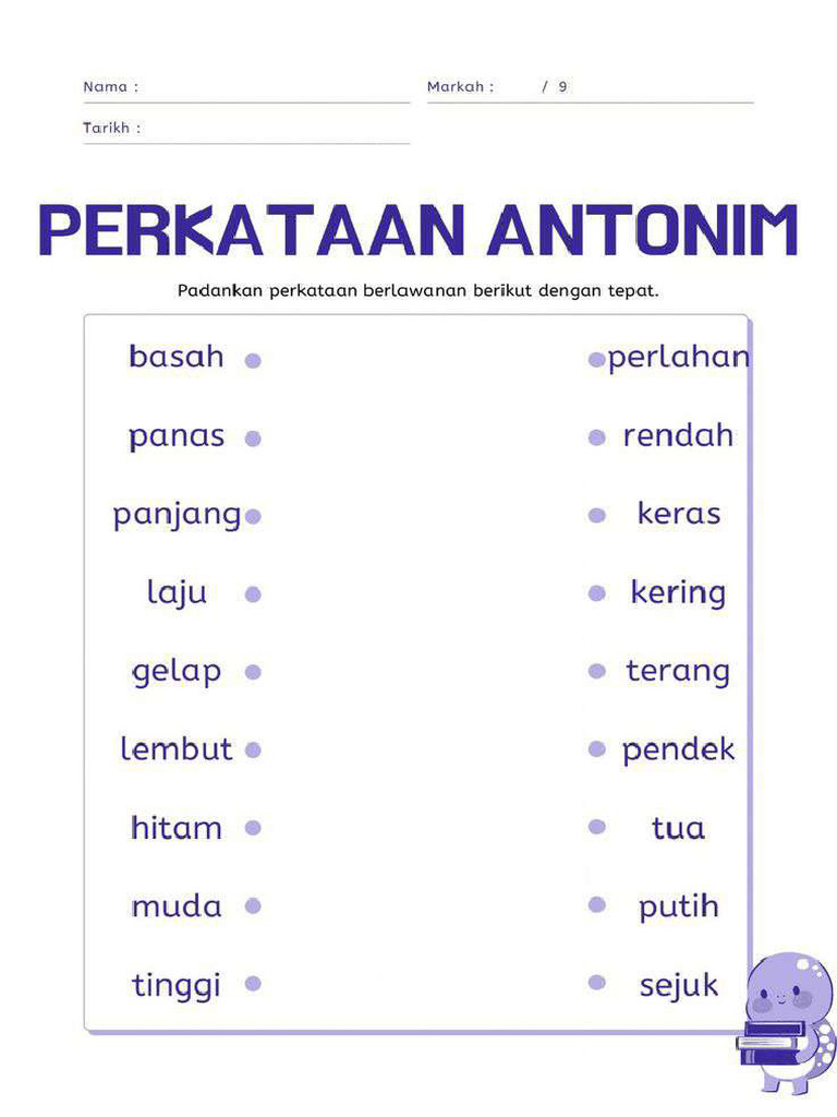 Antonim Worksheet | PDF