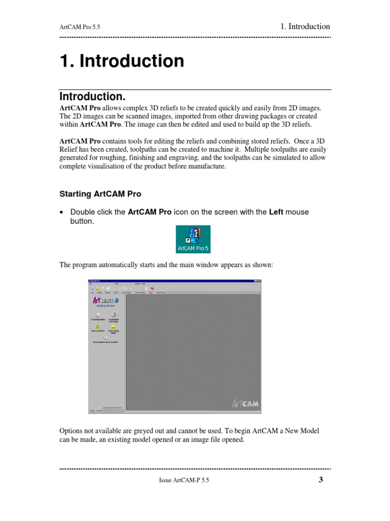 ArtCam 01 Intro | PDF | 2 D Computer Graphics | Menu (Computing)