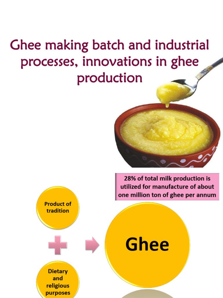 Ghee Making Batch and Industrial Processes Innovations in Ghee ...