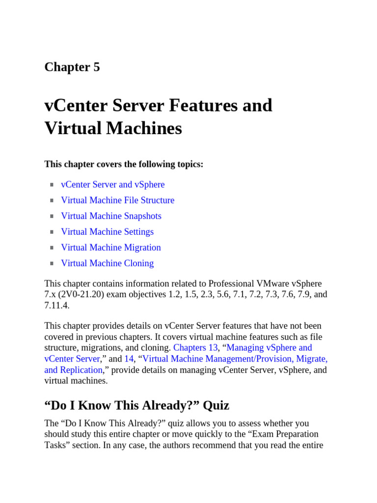 05 Vcenter Server Features and Virtual Machines | PDF