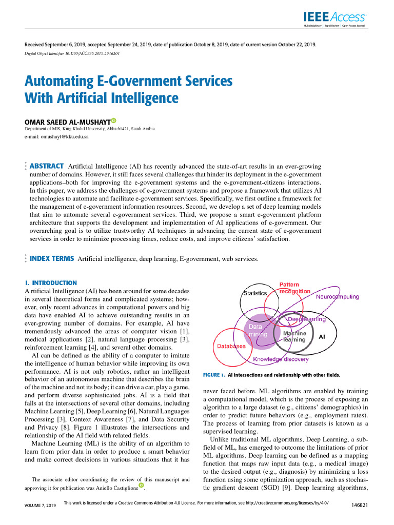 Automating E-Government Services With Artificial Intelligence | PDF