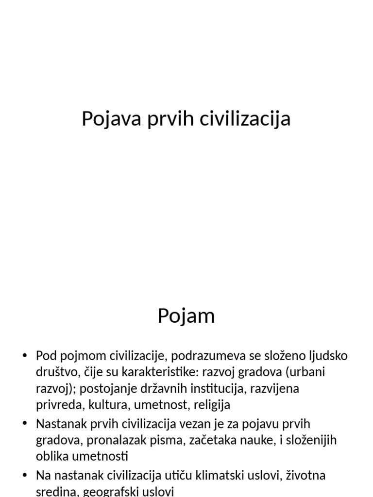 pojava-prvih-civilizacija | PDF