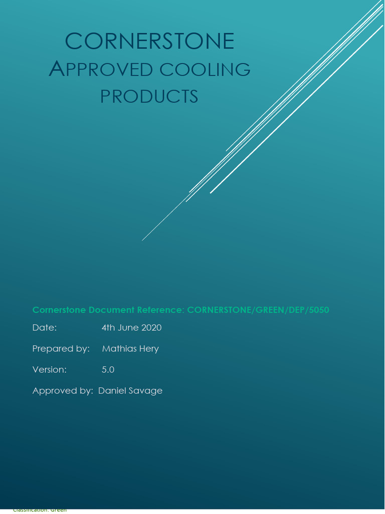 SDN5050 - Cornerstone Approved Cooling Products V5.0 | PDF
