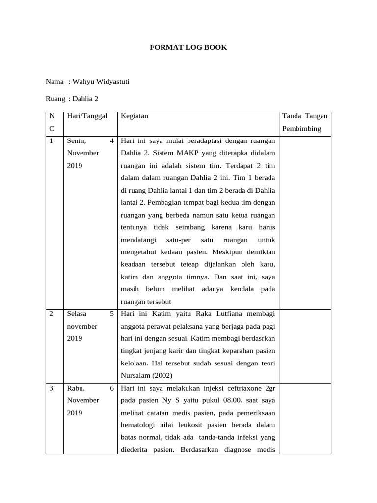 Format Log Book | PDF