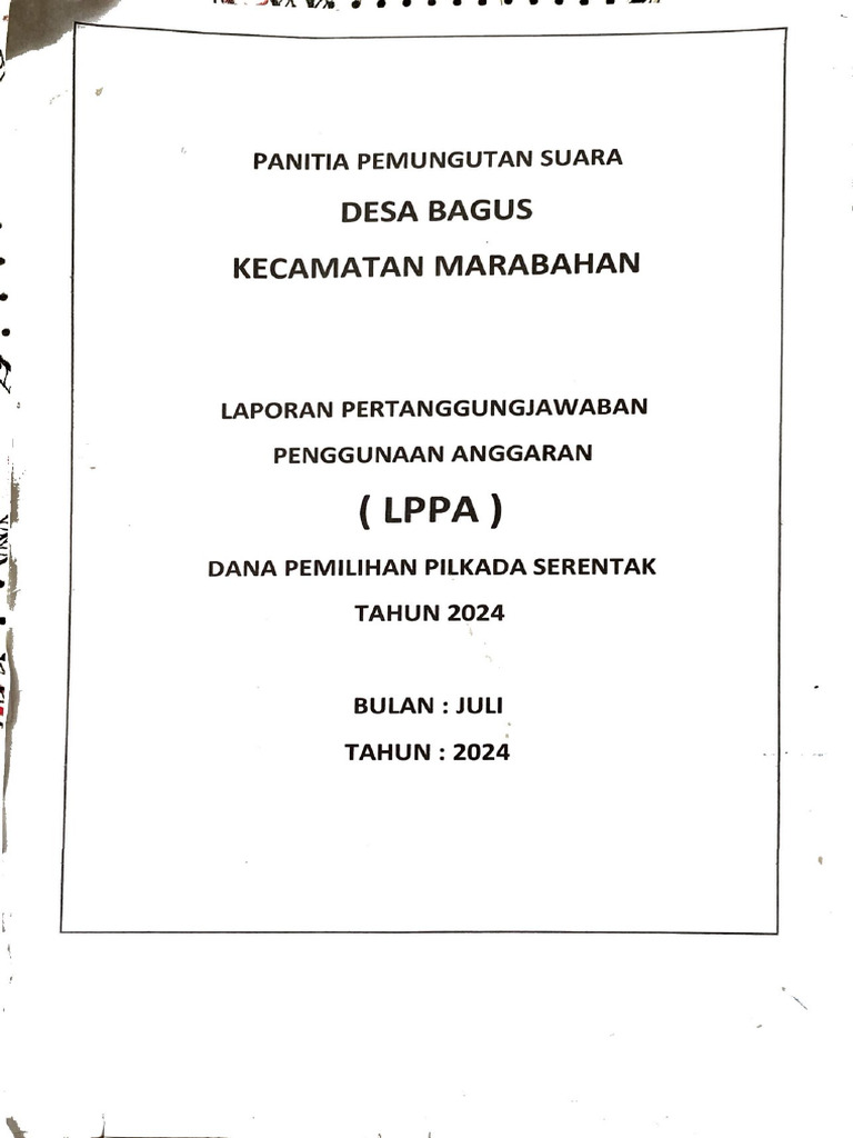 SPJ Pps Desa Bagus Hibah Gubernur Bulan Juli | PDF