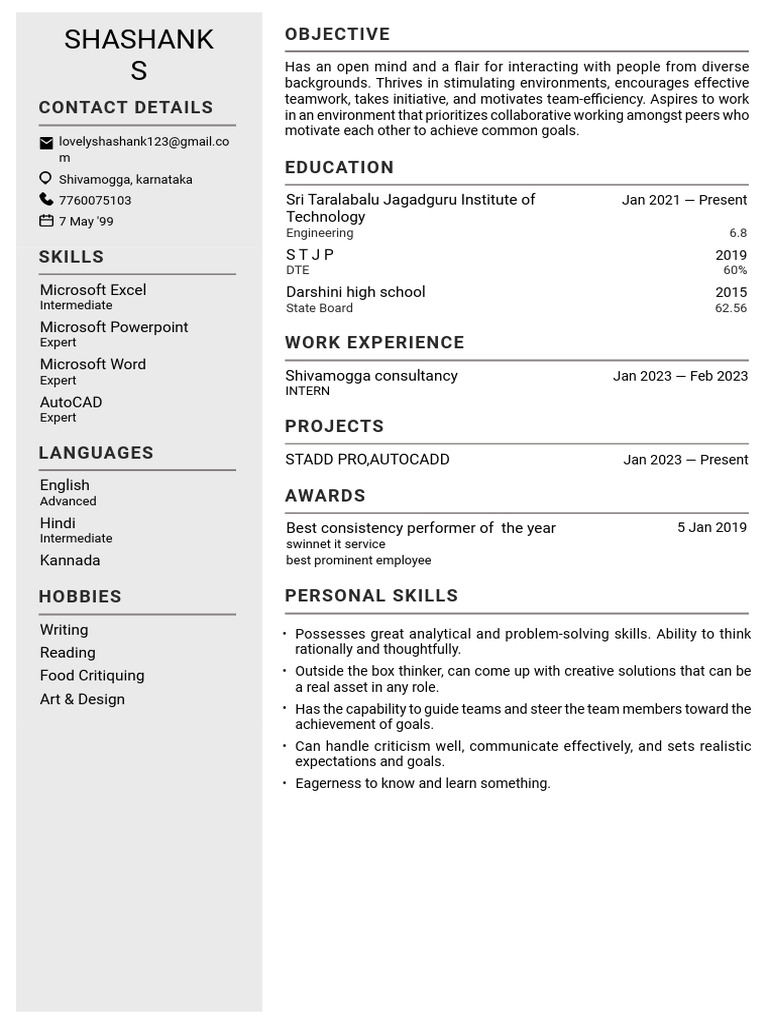 shashank cv | PDF