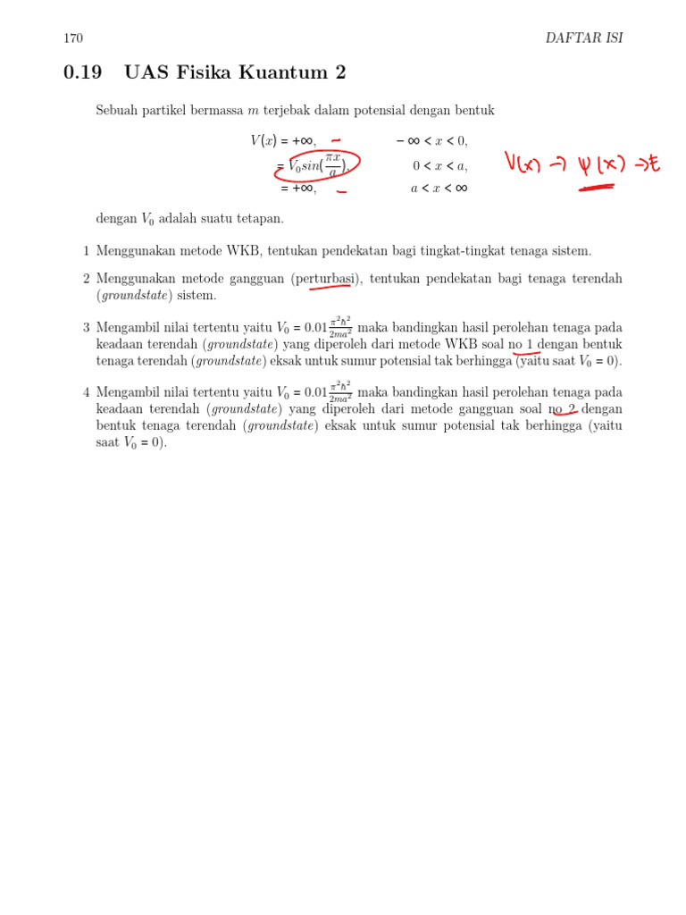 Pembahasan UAS Fisika Kuantum II 2020 | PDF