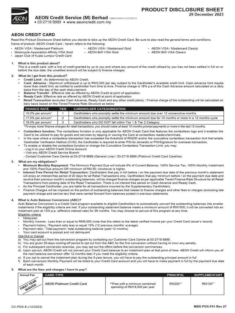 MBD-PDS-F01-Credit-Card-Product-Disclosure-Sheet-REV-27-2 | PDF