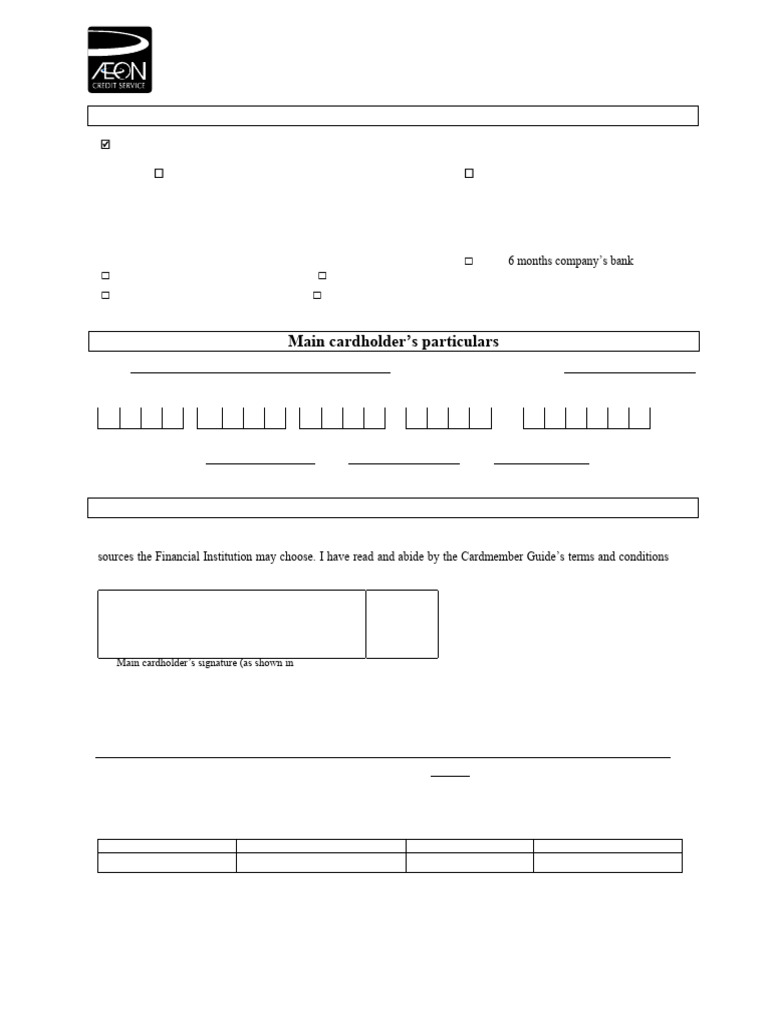 Aeon Credit Limit Review Form | PDF