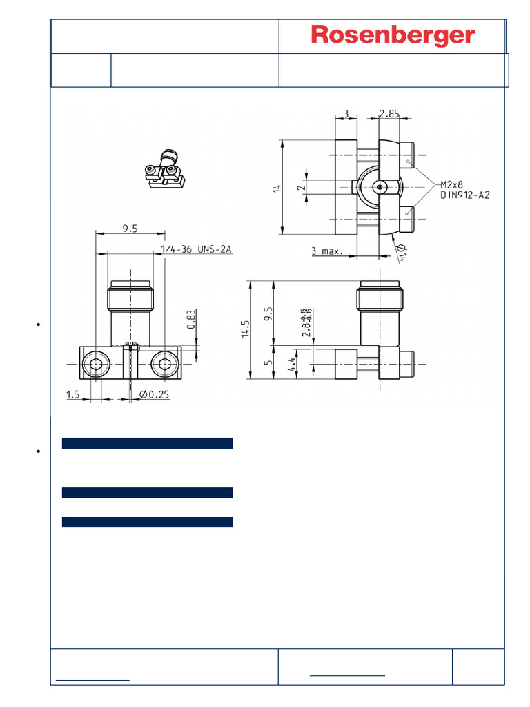 RF Connector 02K243 40ME3 Rosenberger | PDF