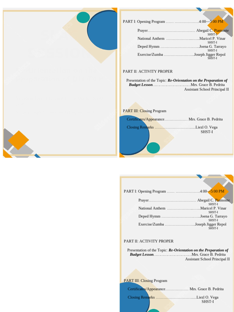 Slac Session: Re-Orientation On The Preparation of DLL/DLP | PDF