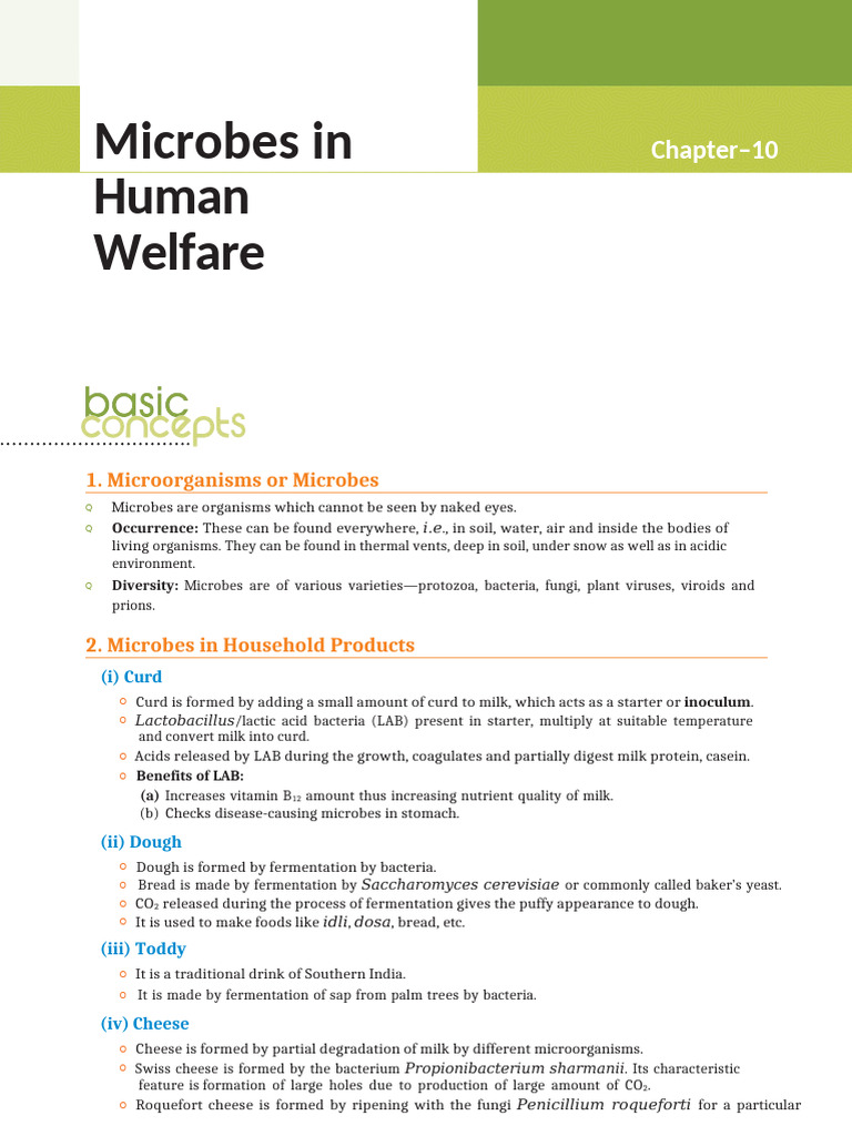 CH 10 MICROBES IN HUMAN WELFARE | PDF
