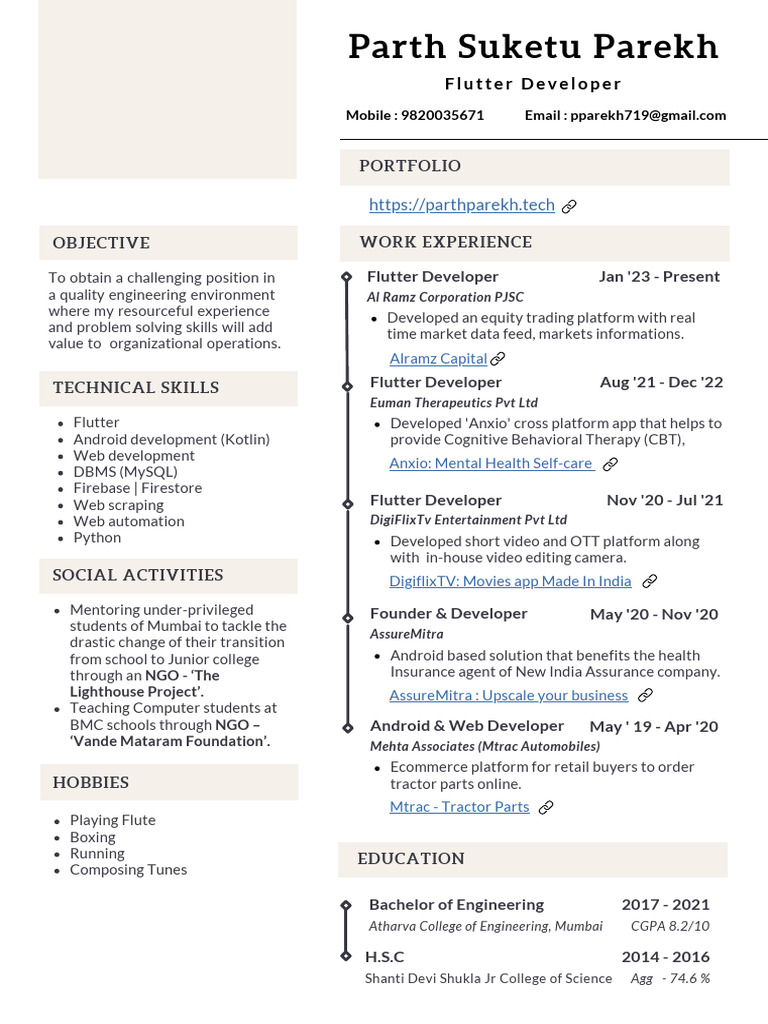 ParthParekh Resume | PDF