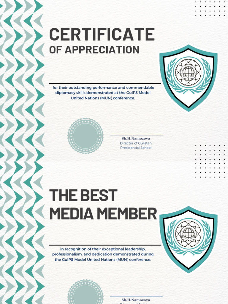 Certificate MUN | PDF