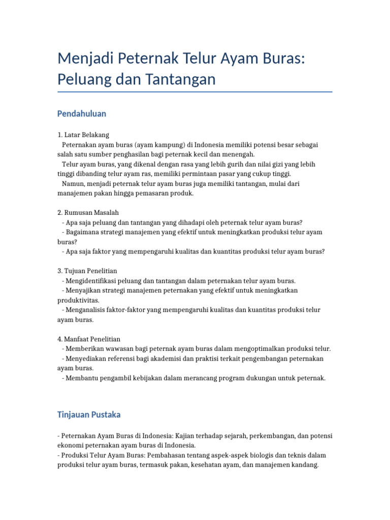 Makalah Peternak Telur Ayam Buras | PDF