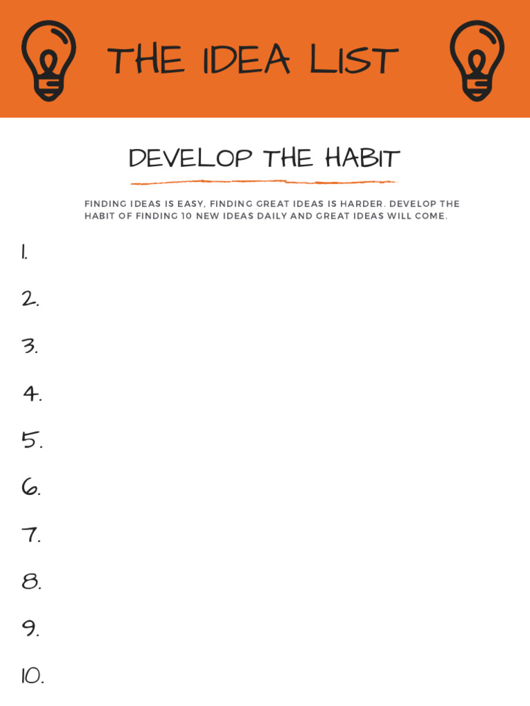 The Idea List | PDF