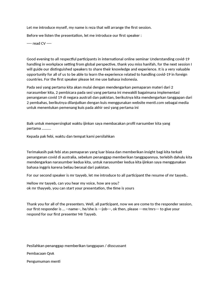 Moderator Text | PDF