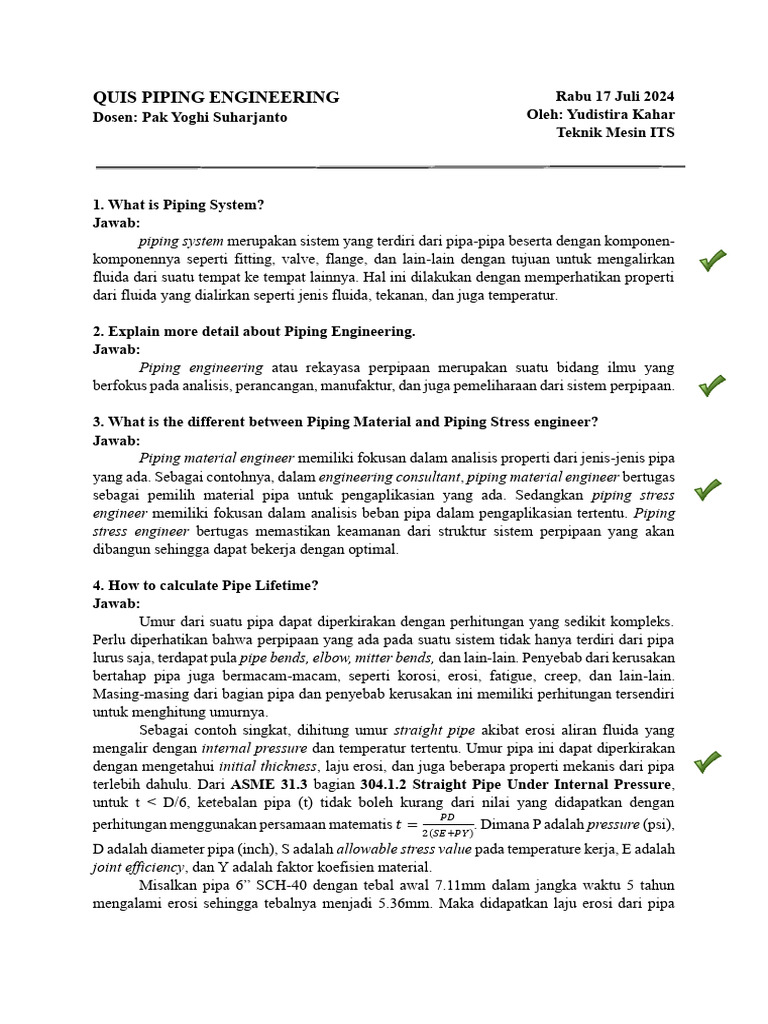 Quis Piping Engineering 1 | PDF