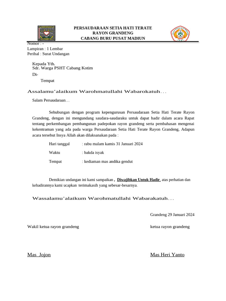 Undangan Rapat | PDF