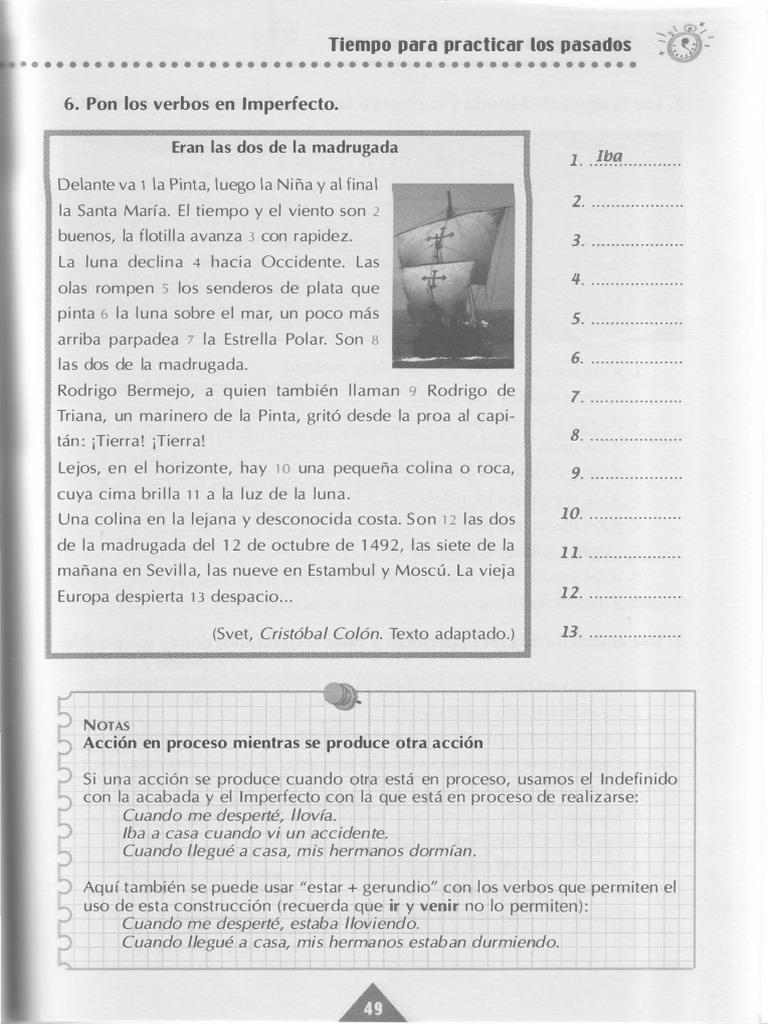 Ejercicios Imperfecto del Indicativo | PDF