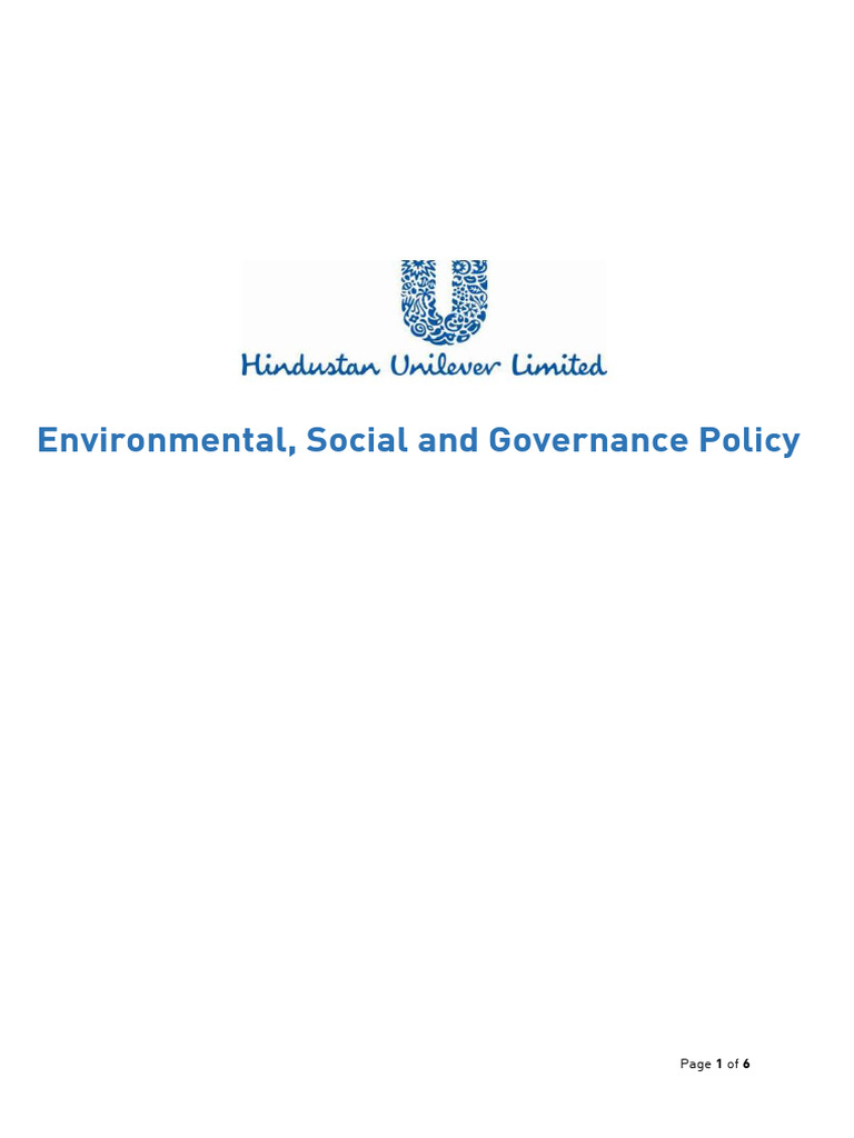 Hul Esg Policy | PDF