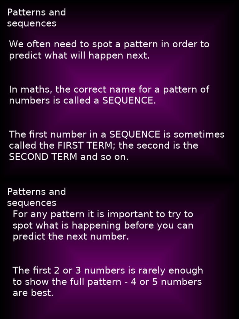 Patterns and Sequences | PDF