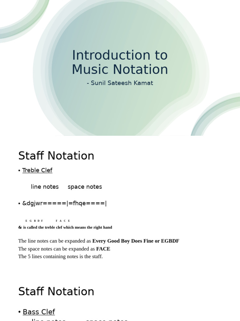 Introduction To Notation | PDF