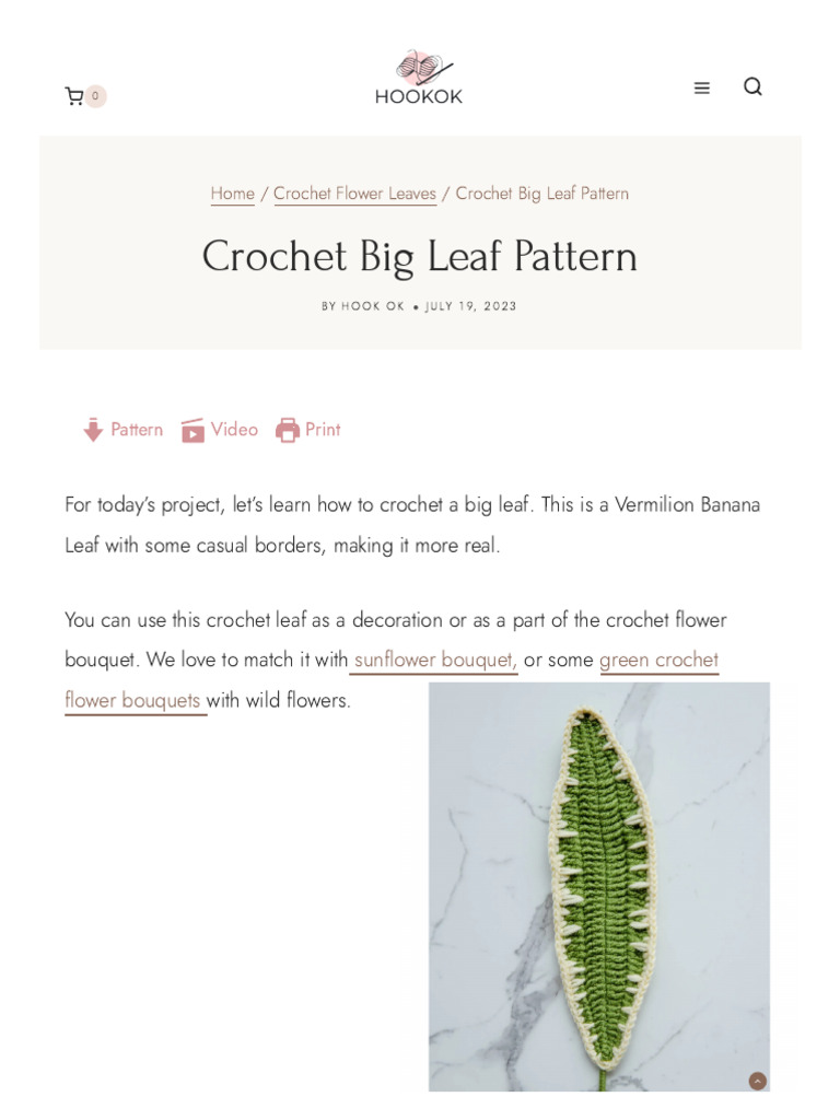 Crochet Big Leaf Pattern - Hookok | PDF