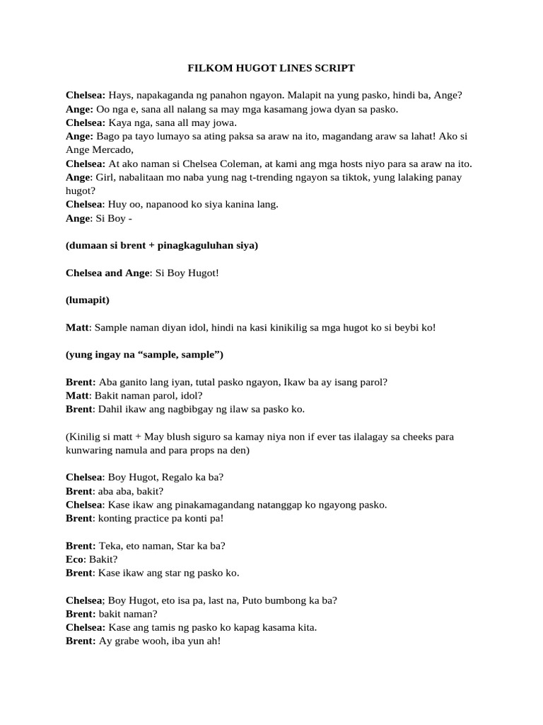 Filkom Hugot Lines | PDF