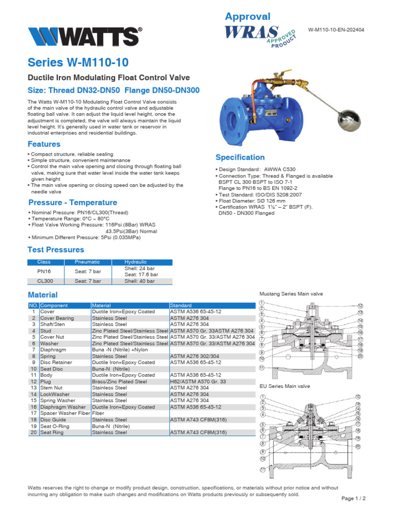 Watts Test Report and Certificate | PDF