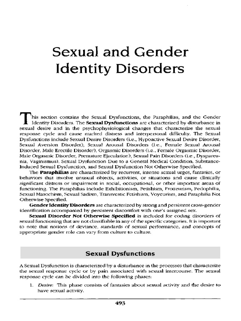 DSM-5 Sexual and Gender Identity Disorder | PDF