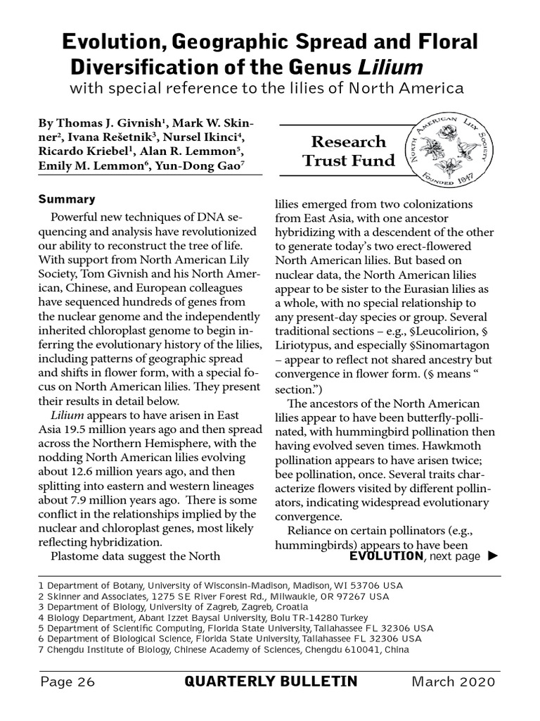 Evolution Geographic Spread Floral Diversification | PDF