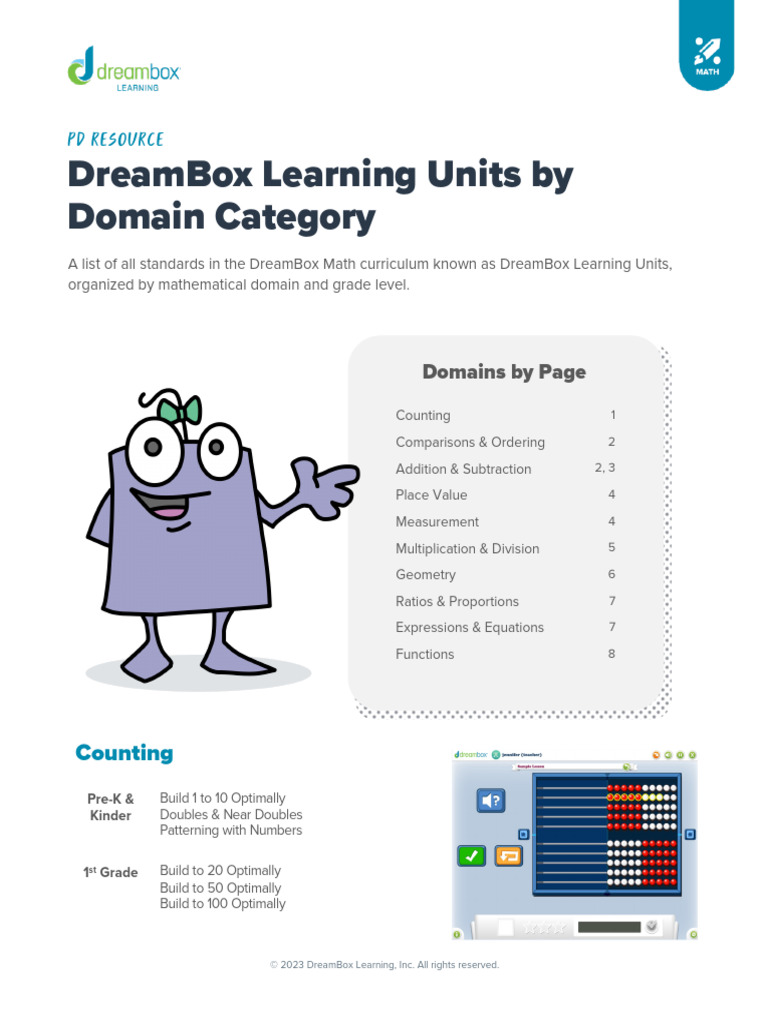 DreamBox Math Curriculum Guide 2023 | PDF