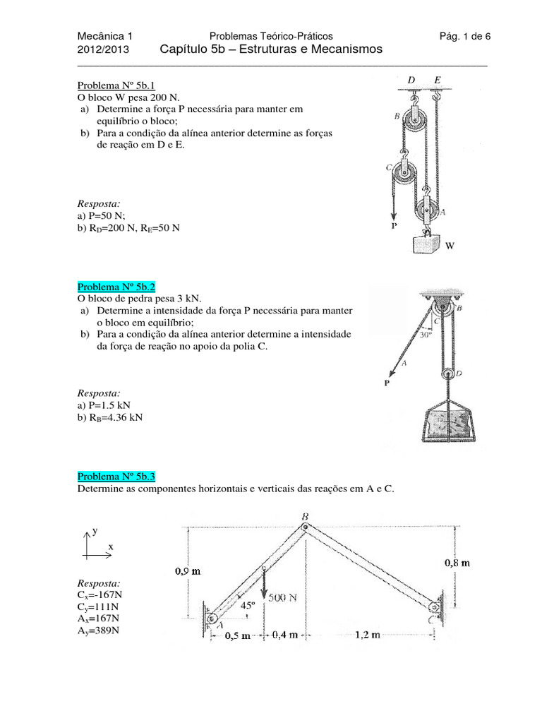 Capitulo 5b - Estruturas e Mecanismos | PDF | Engenharia Mecânica ...