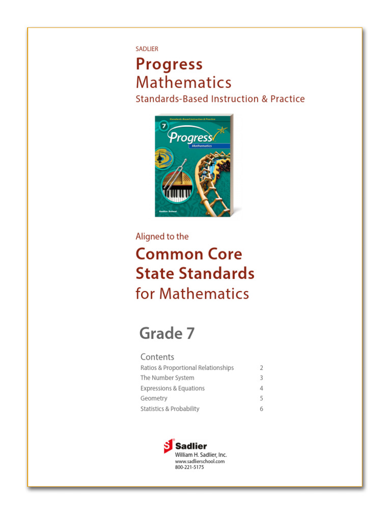 Gr7 Progress Math-CCSS Correlation | PDF