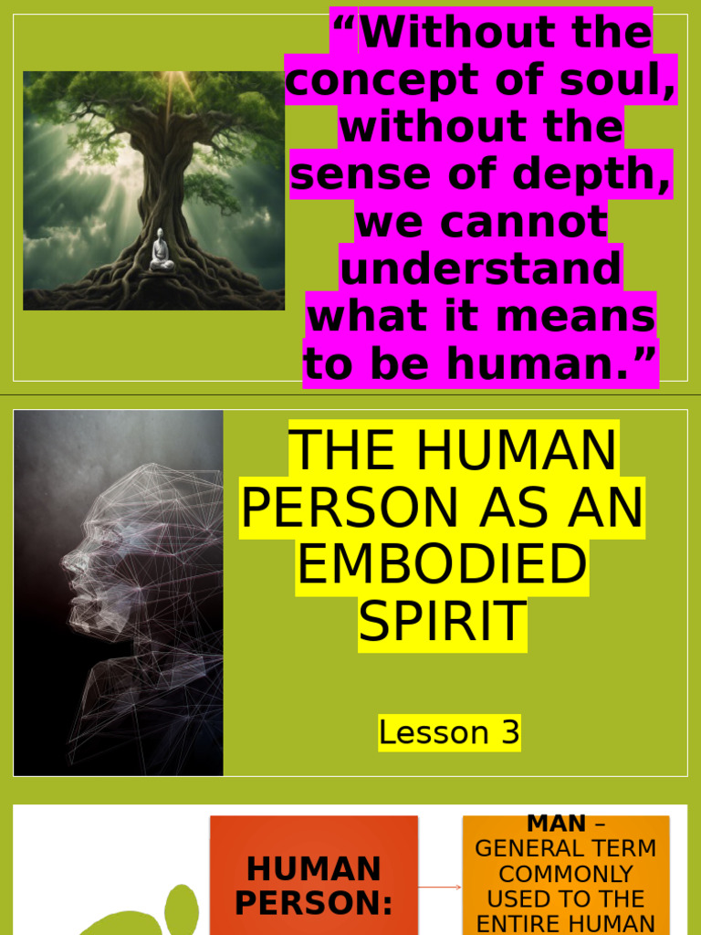LESSON 3 THE HUMAN PERSON AS AN EMBODIED SPIRIT | PDF