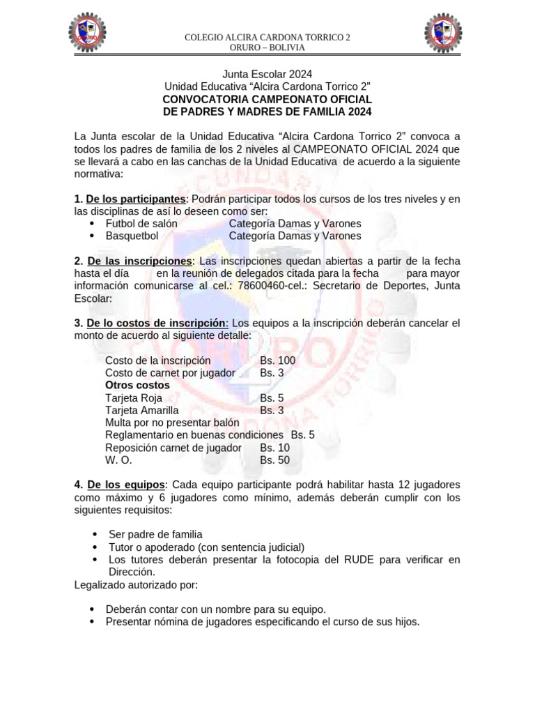 Campeonato Alcira Cardona 2024 | PDF