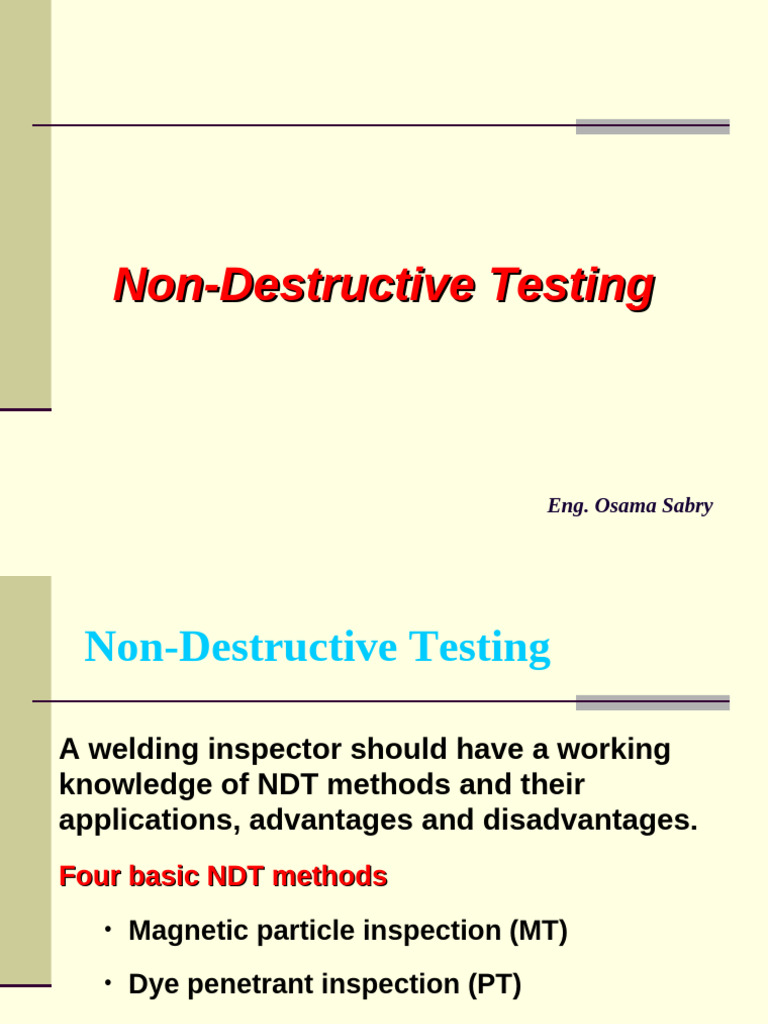 Non-Destructive Testing | PDF