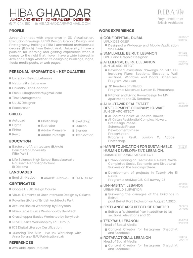 Hiba Ghaddar Resume | PDF