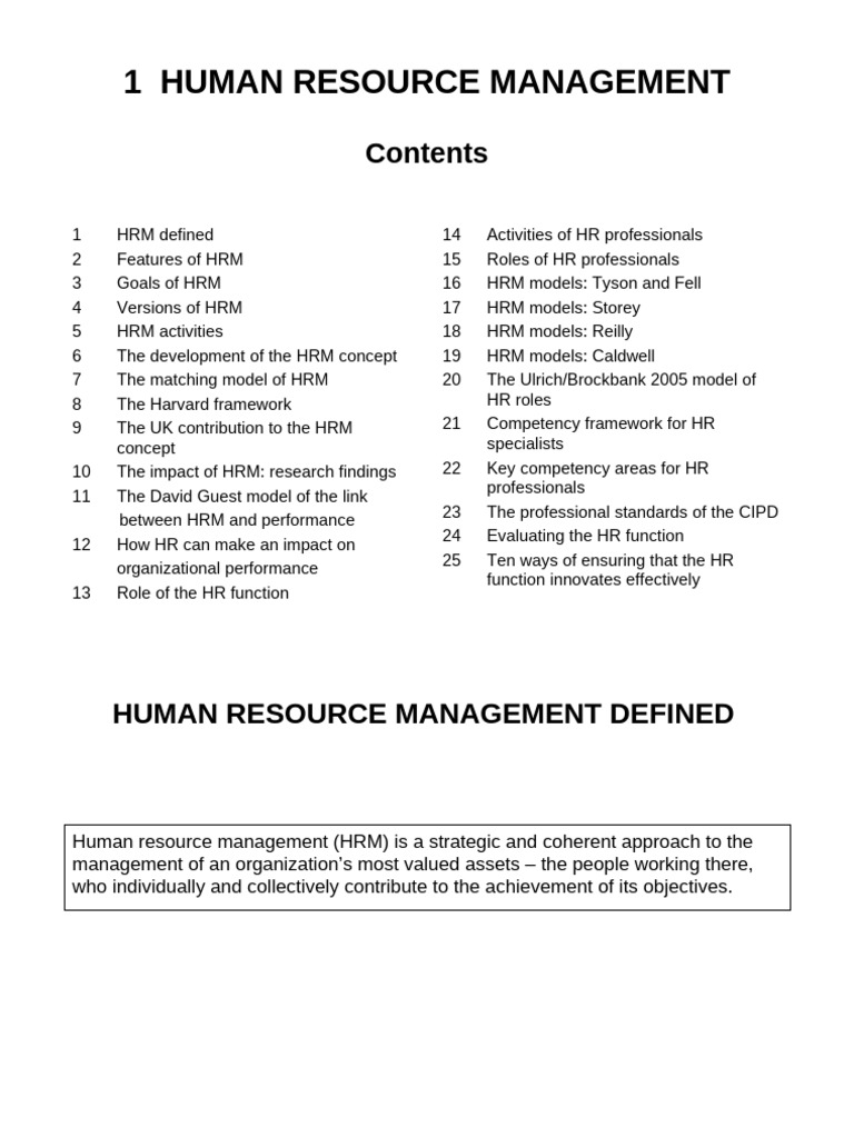 HHRMP 01 HRM | PDF